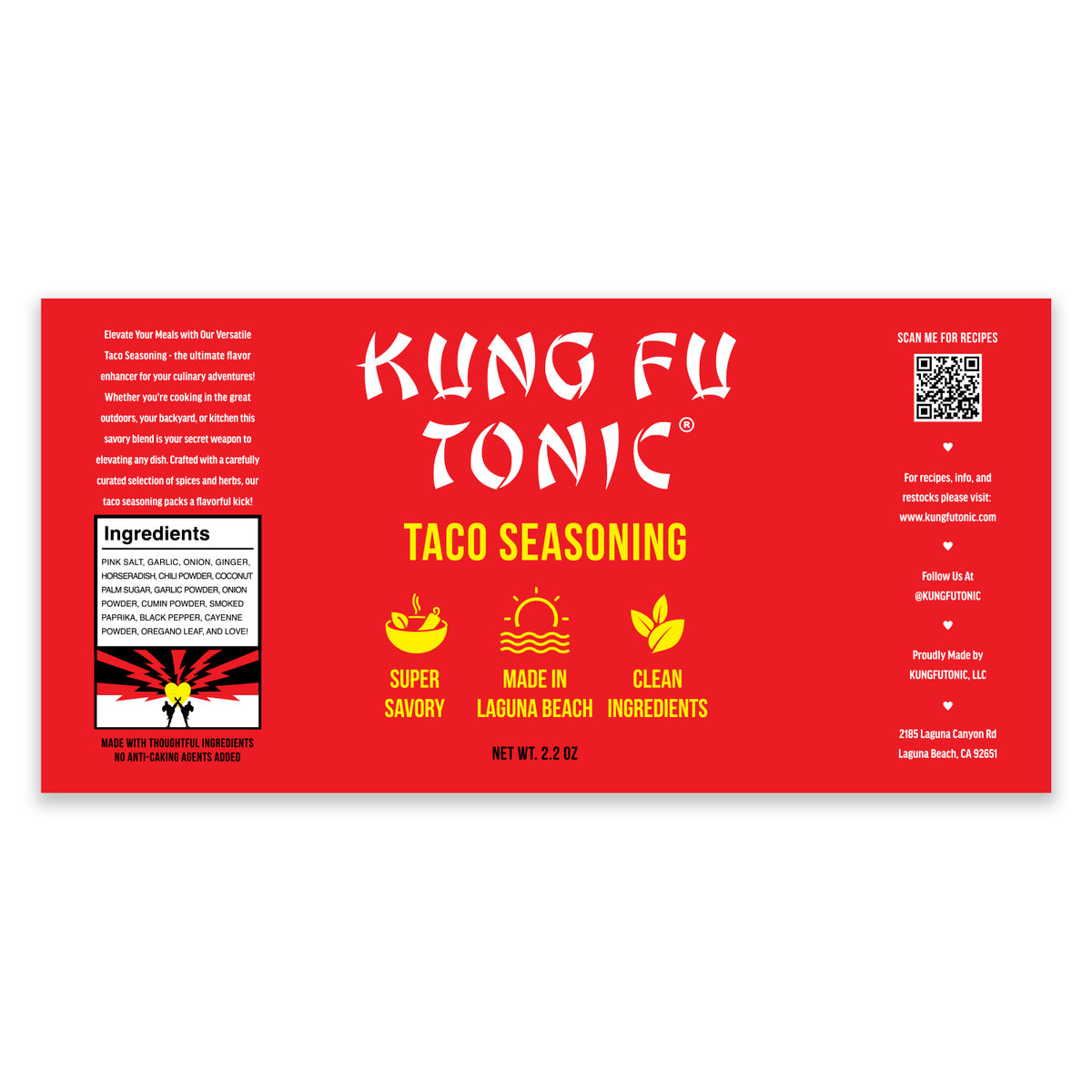 Taco Seasoning - Shaker – kungfutonic.com